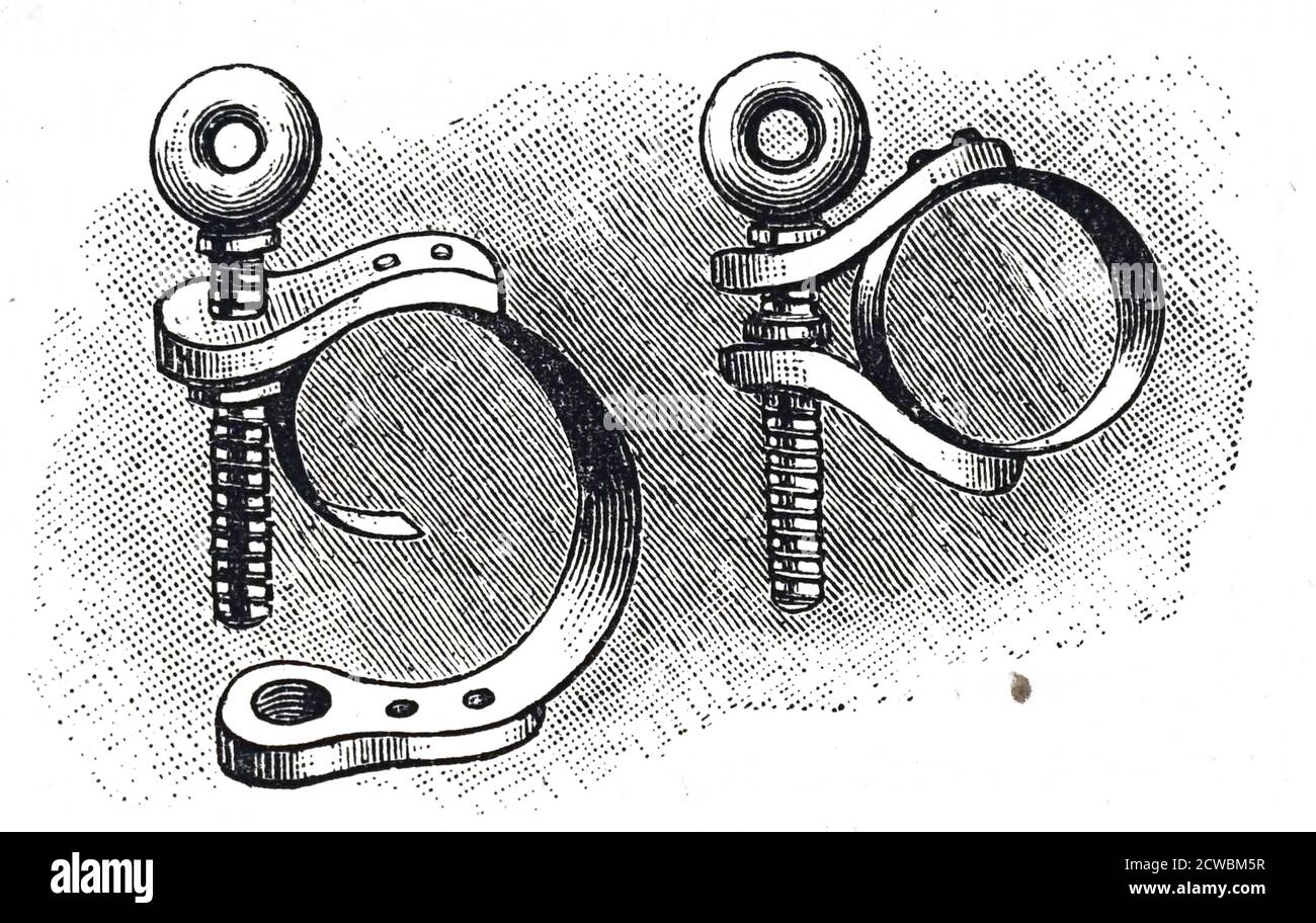 Engraving depicting a hose clip Stock Photo - Alamy