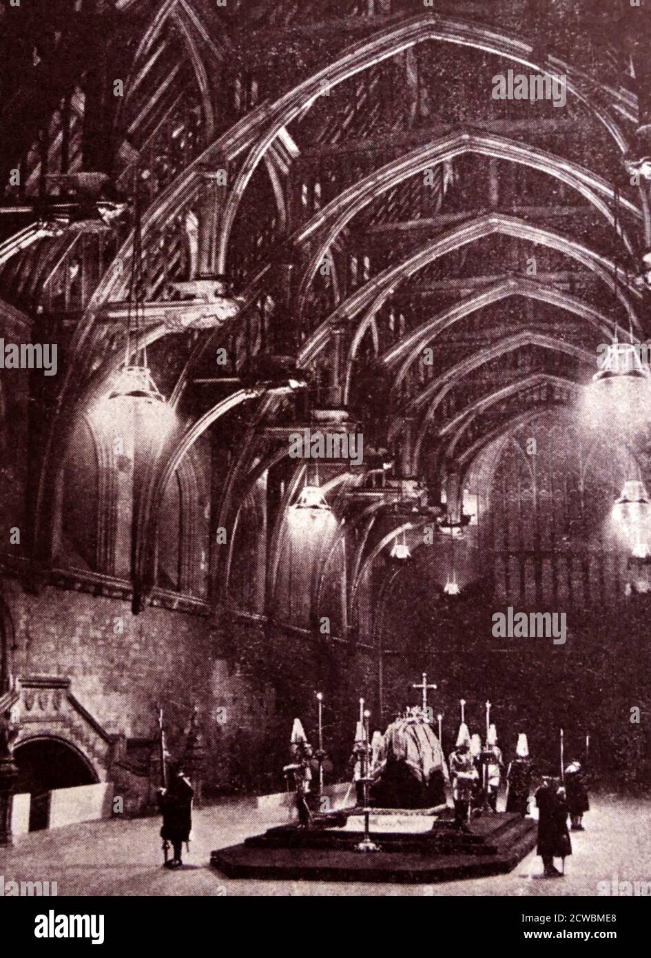 Black and white photograph of the funeral of King George V of the ...