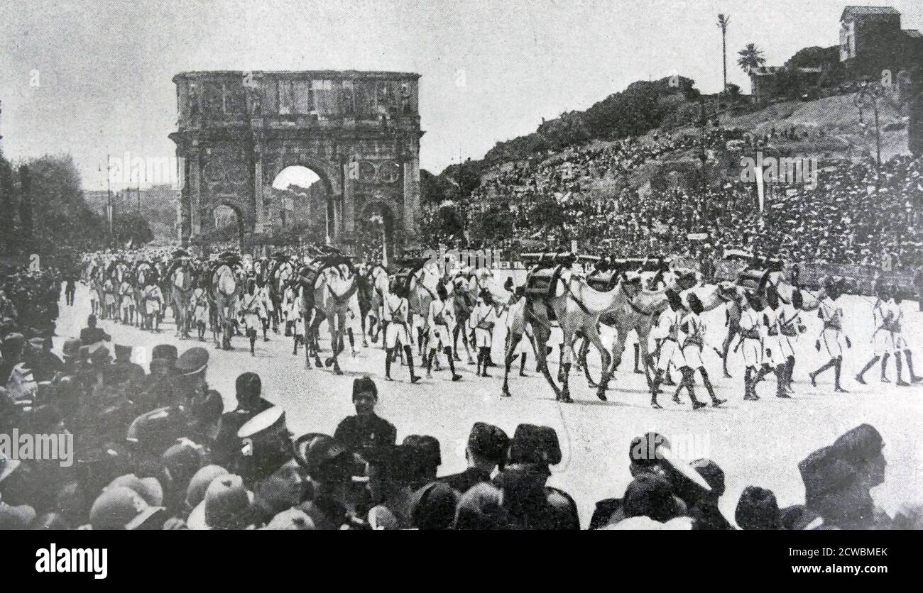 Black and white photograph of a celebration in Rome on the first ...