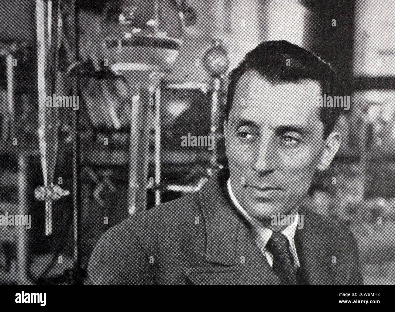 Black and white photograph of Frederic Joliot-Curie (1900-1958), French ...