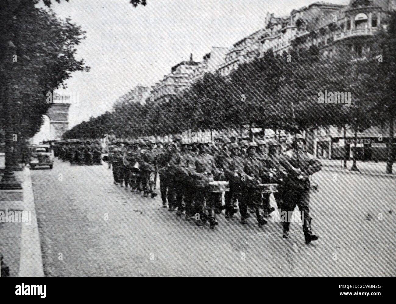 Black and white photograph of World War II (1939-1945) showing German ...
