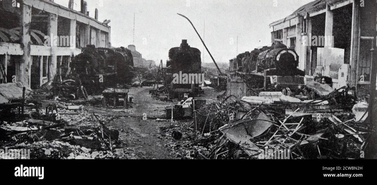 Black and white photograph of World War II (1939-1945) showing the ...