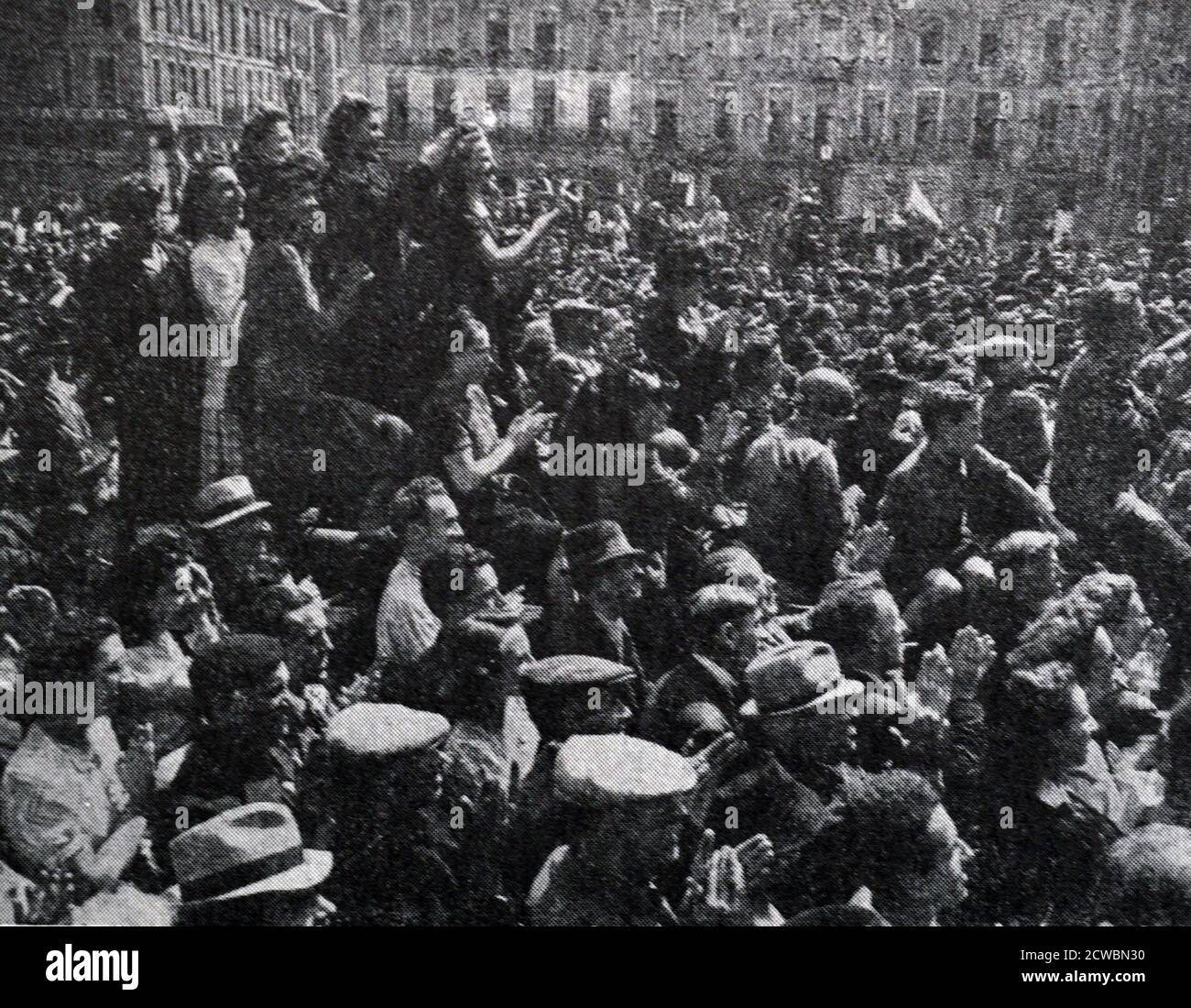 Black and white photograph of World War II (1939-1945) showing the ...