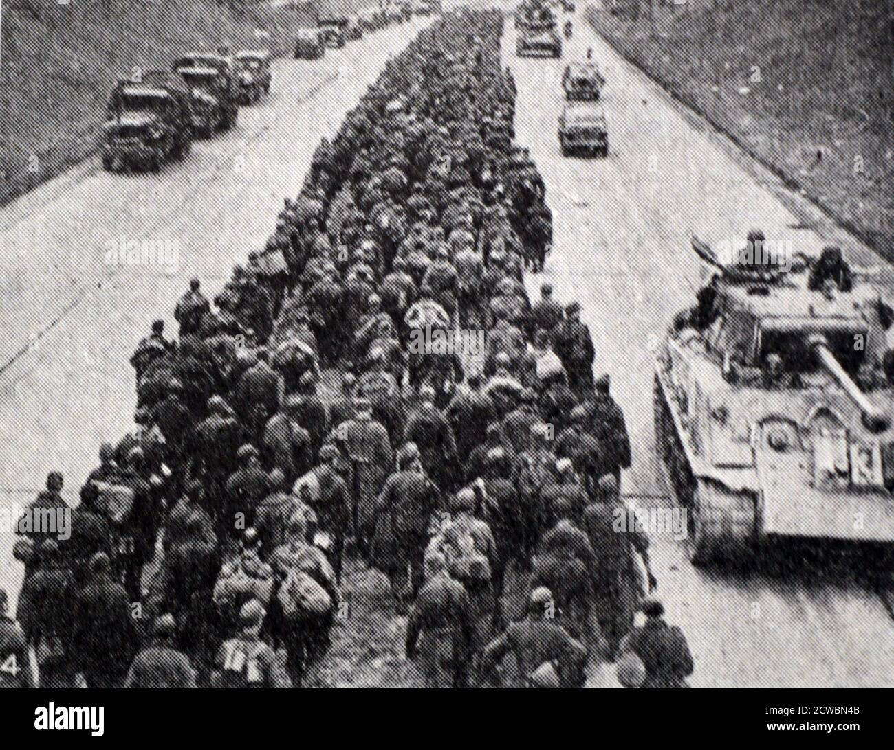 Black and white photograph of World War II (1939-1945) showing image of ...