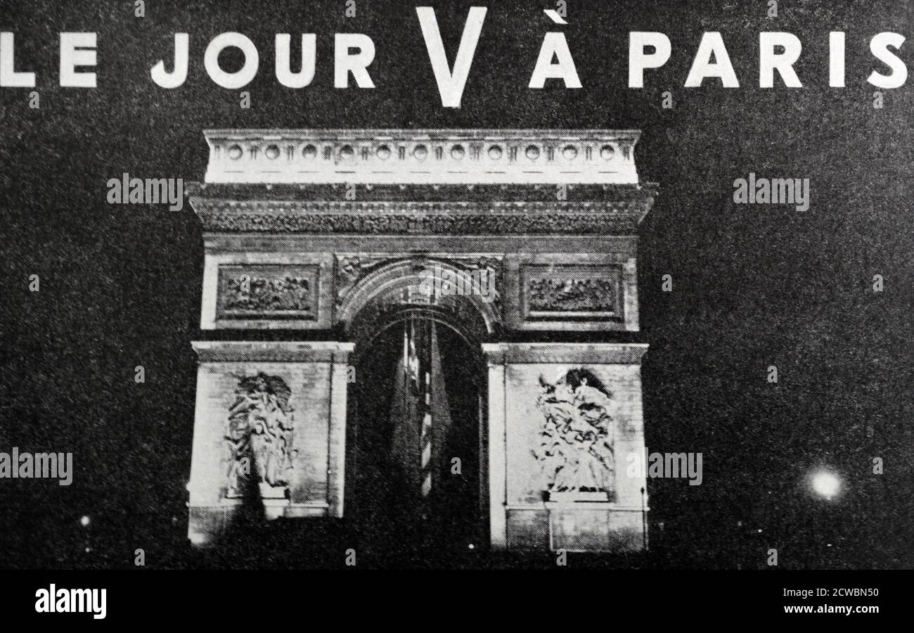 Black and white photograph of World War II (1939-1945) showing Paris on ...
