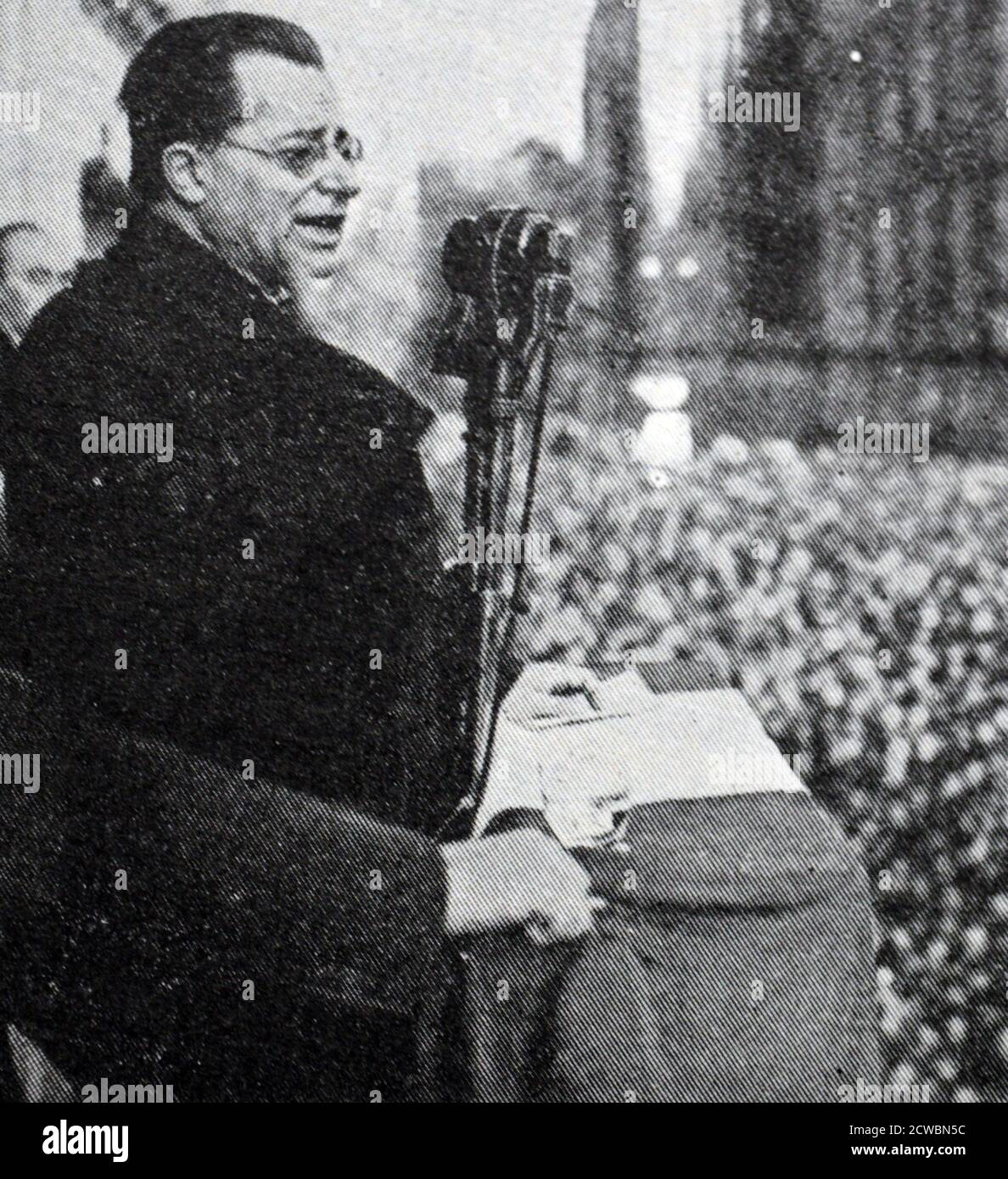 Black and white photograph of Communist leaders: Palmiro Togliatti ...