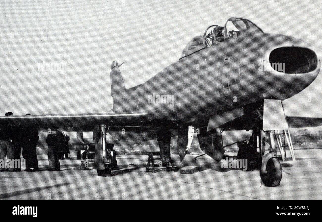 Black and white photograph of a French fighter jet the Nord 2200 Stock ...