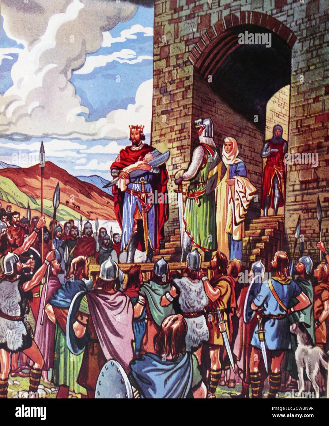 Illustration depicting King Edward presenting his son Edward (later ...