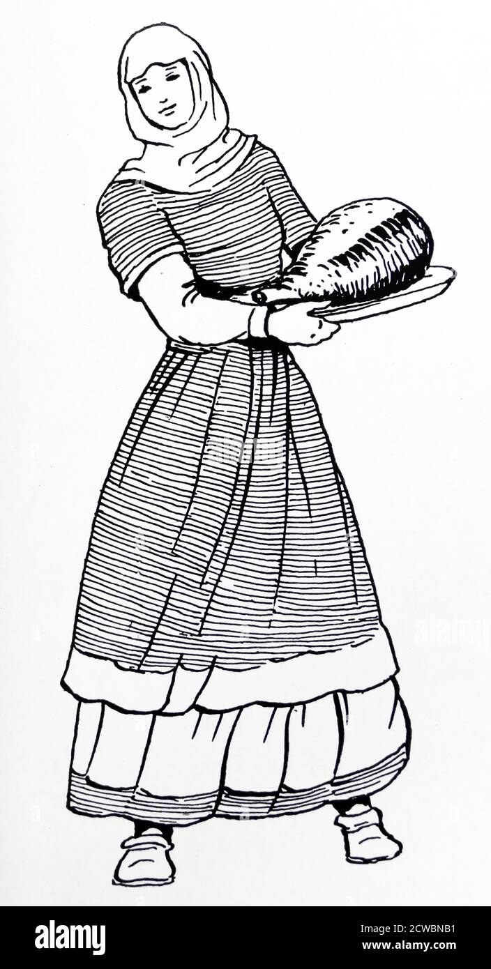Illustration depicting an Anglo-Saxon woman Stock Photo - Alamy