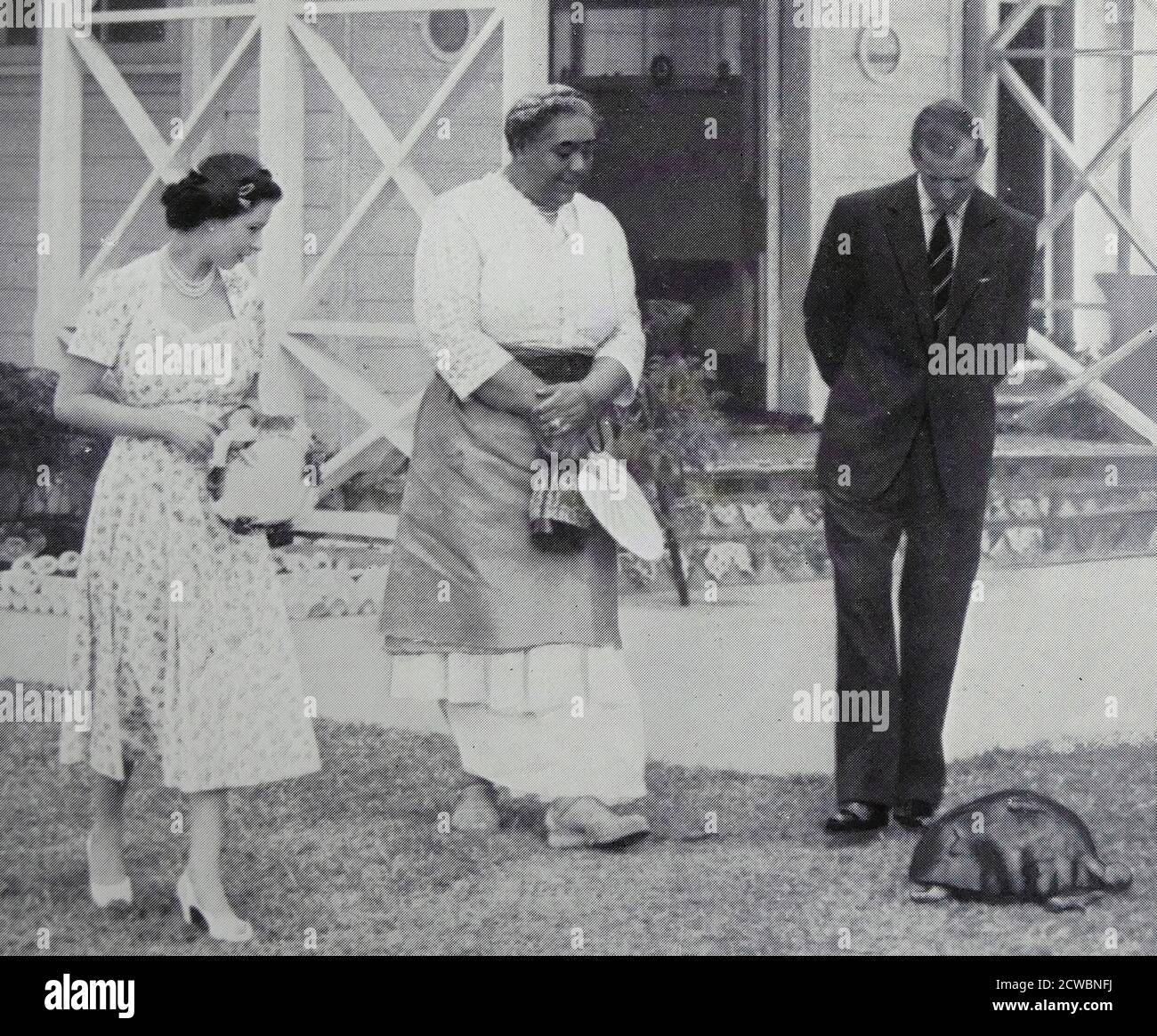 Queen Elizabeth II and Prince Phillip with Salote, Queen of Tonga, on a ...
