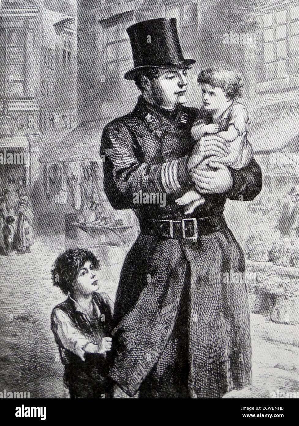 19th century British police officer befriending street children. 1850 ...