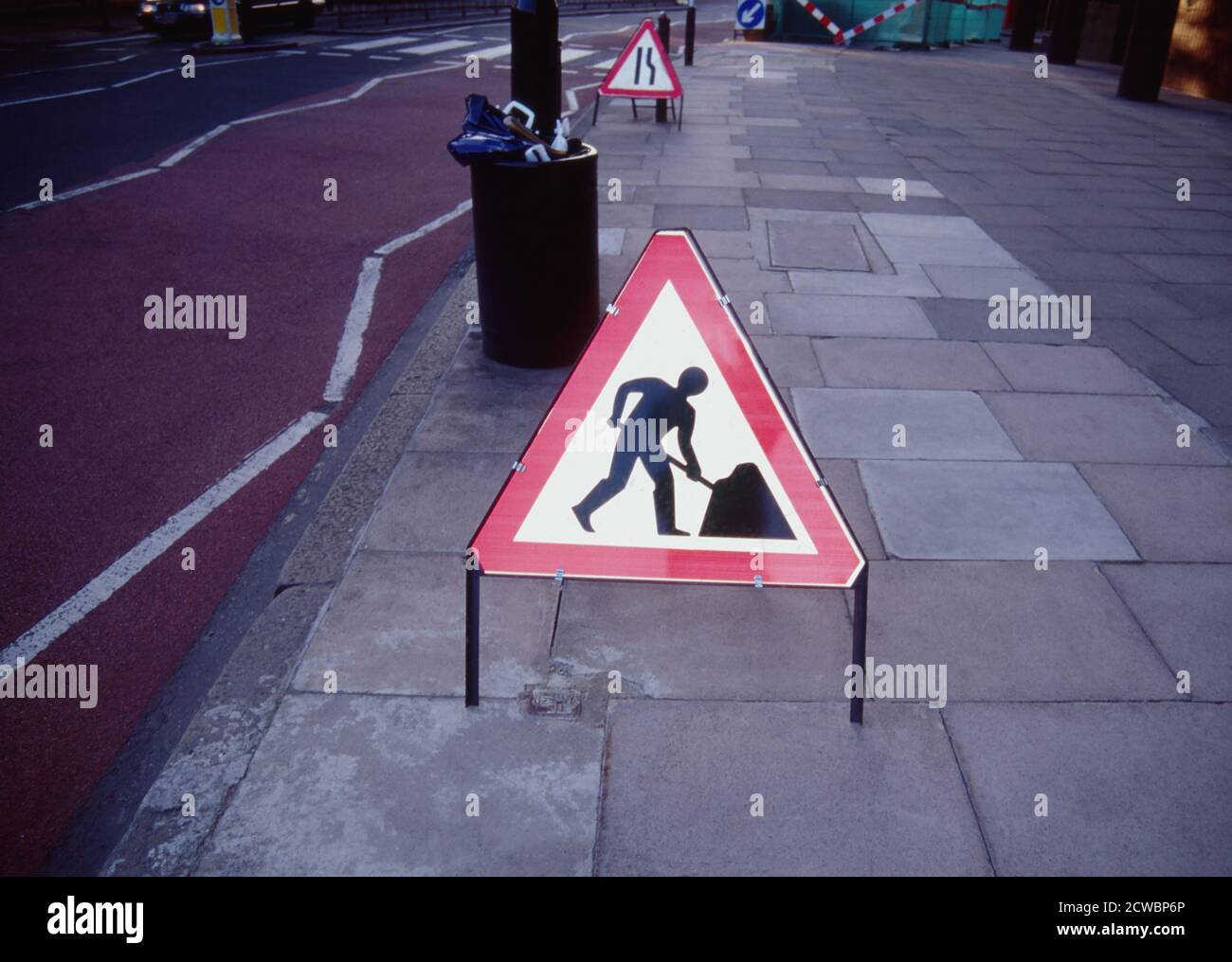 Pavement works sign hi-res stock photography and images - Alamy