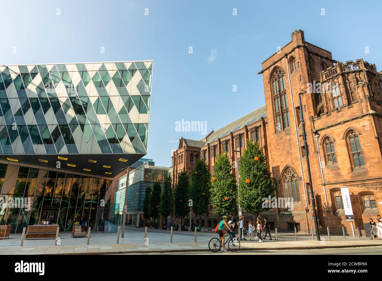 Old and new buildings on Deansgate in Manchester, England Stock Photo ...