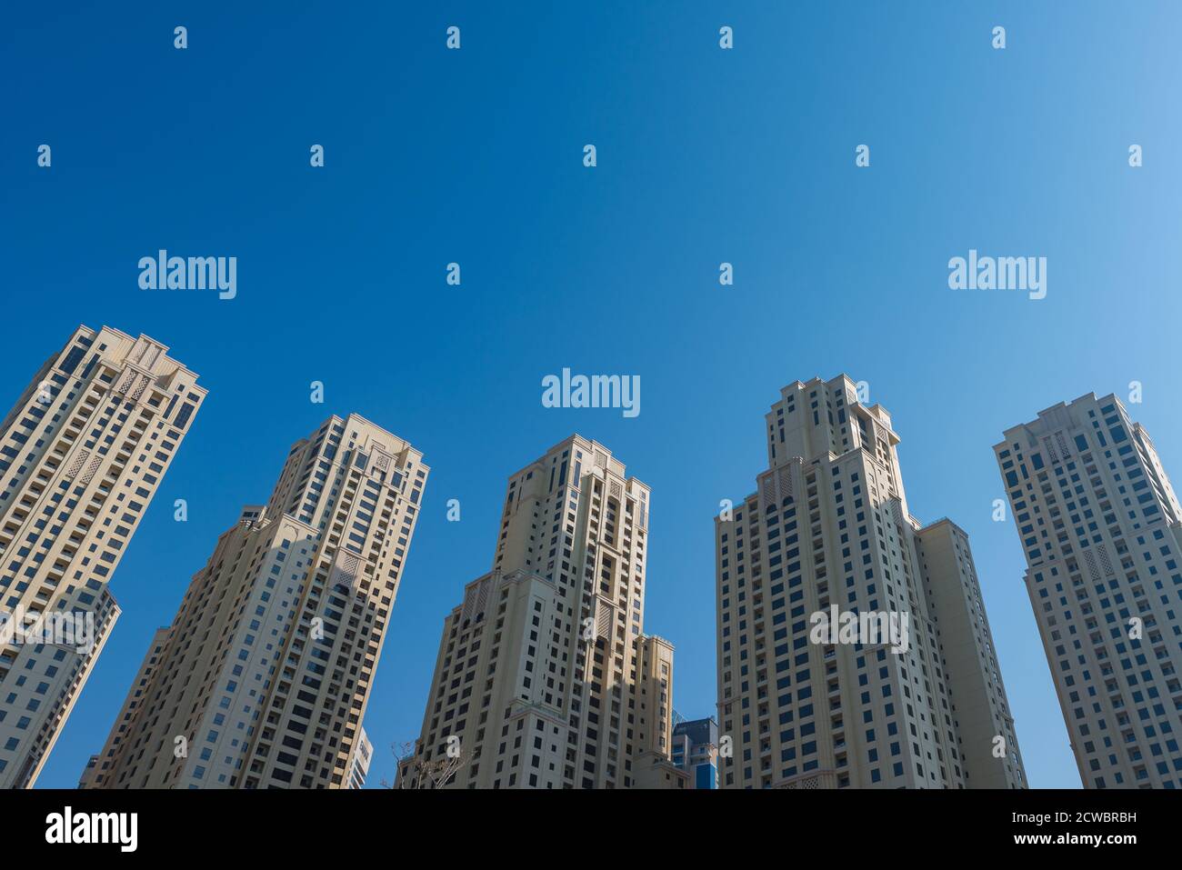 Jumeirah Beach Residence towers, a waterfront community around Dubai ...