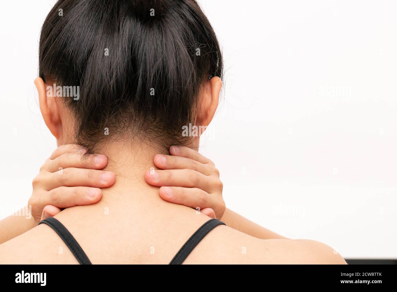 young women neck and shoulder pain injury, healthcare and medical ...