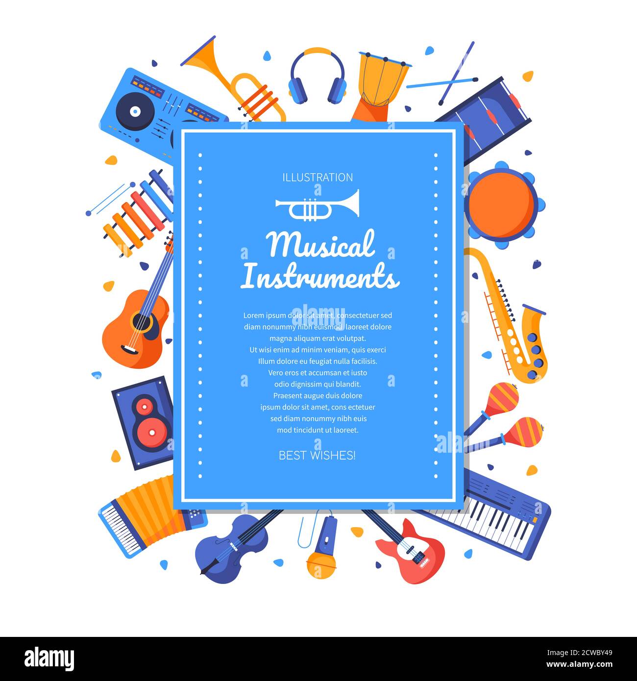 Musical instruments - colorful flat design style banner Stock Vector ...