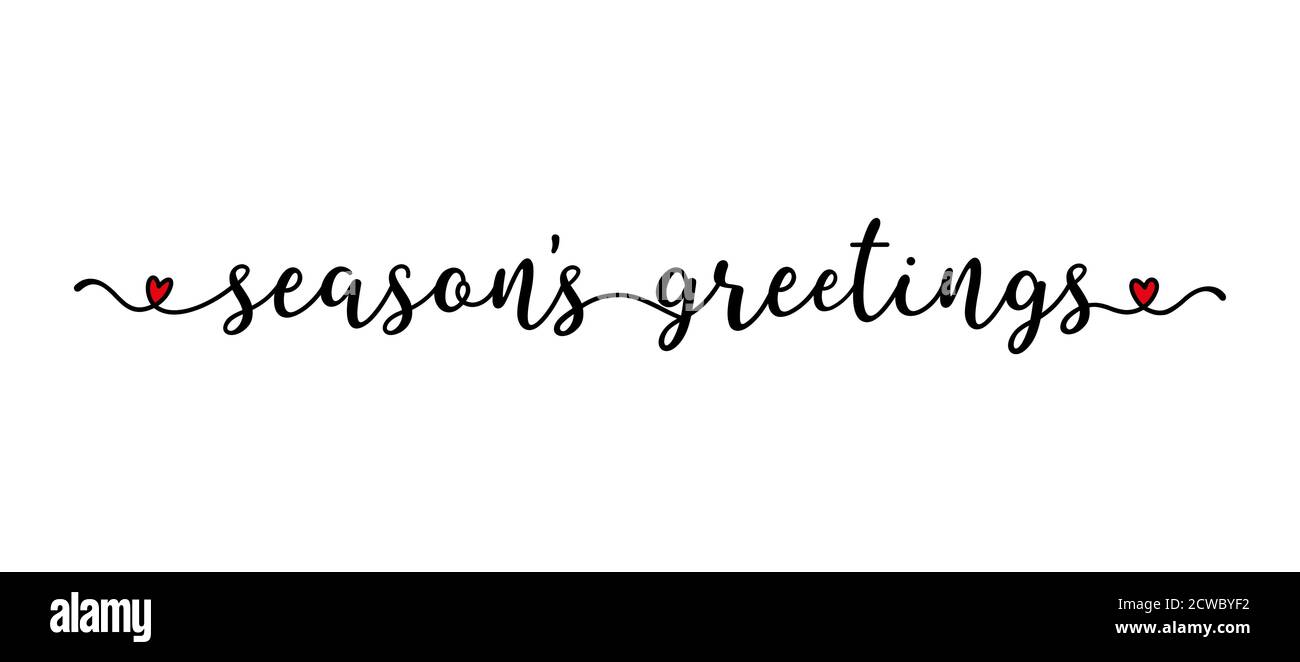 Hand sketched Seasons Greeting quote as banner. Lettering for poster ...