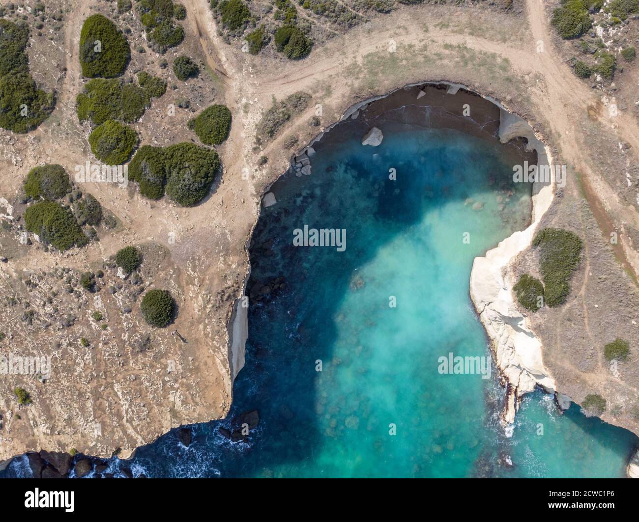 View of the coastline at the Plemmirio, a natural marine reserve near ...