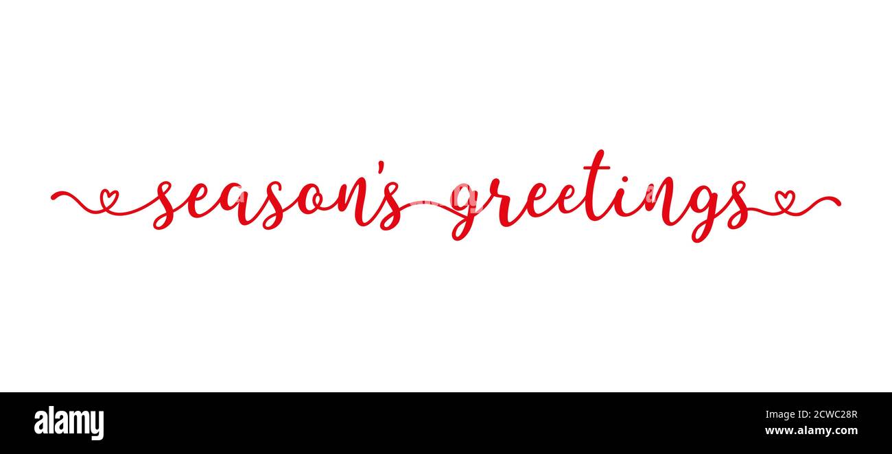 Hand sketched Seasons Greeting quote as banner. Lettering for poster ...