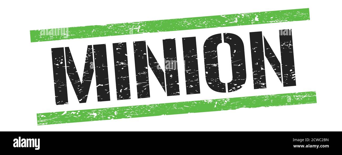 MINION text on black green grungy lines stamp sign Stock Photo - Alamy