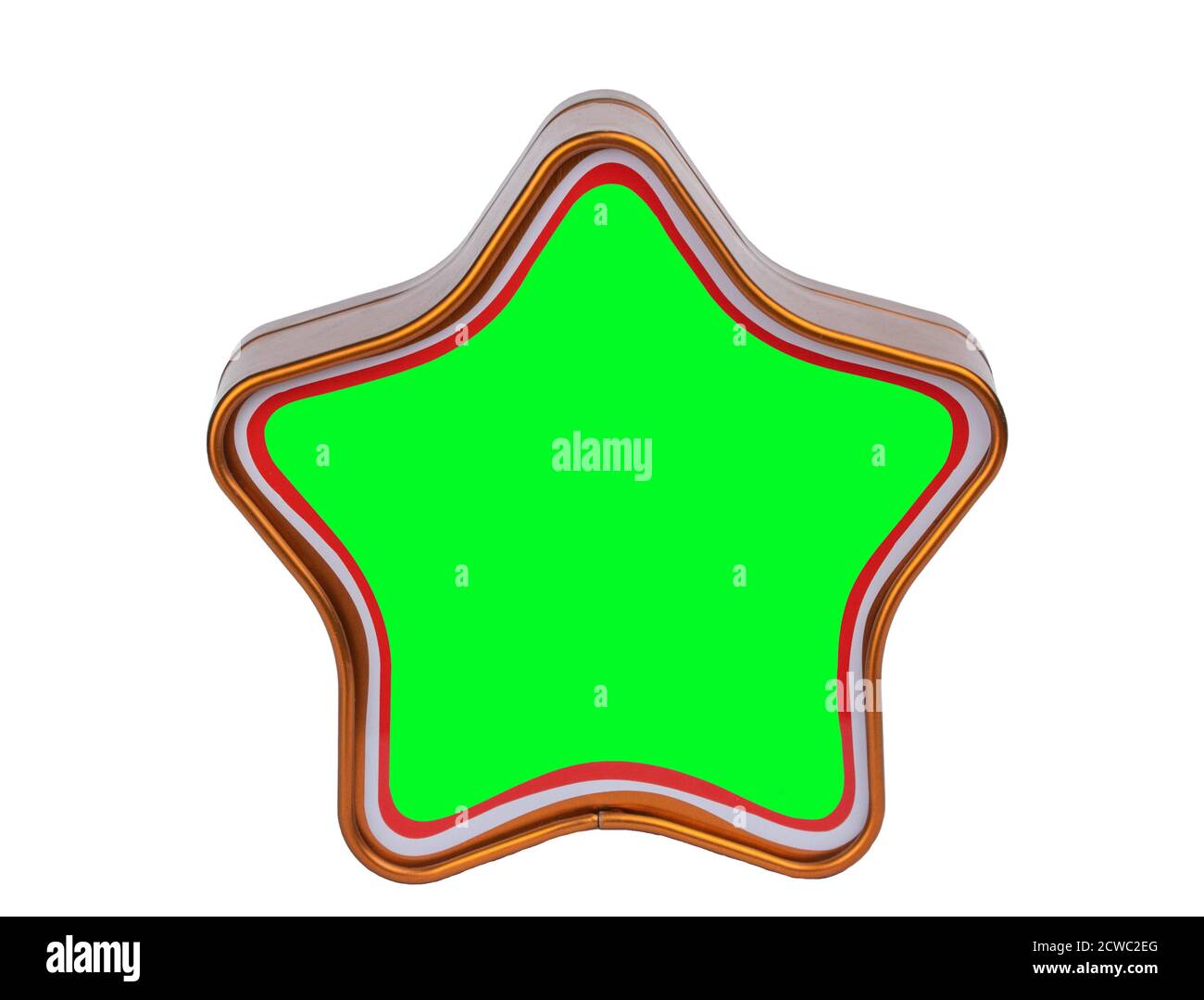 metal box in the shape of a star. holiday packaging for Christmas with ...