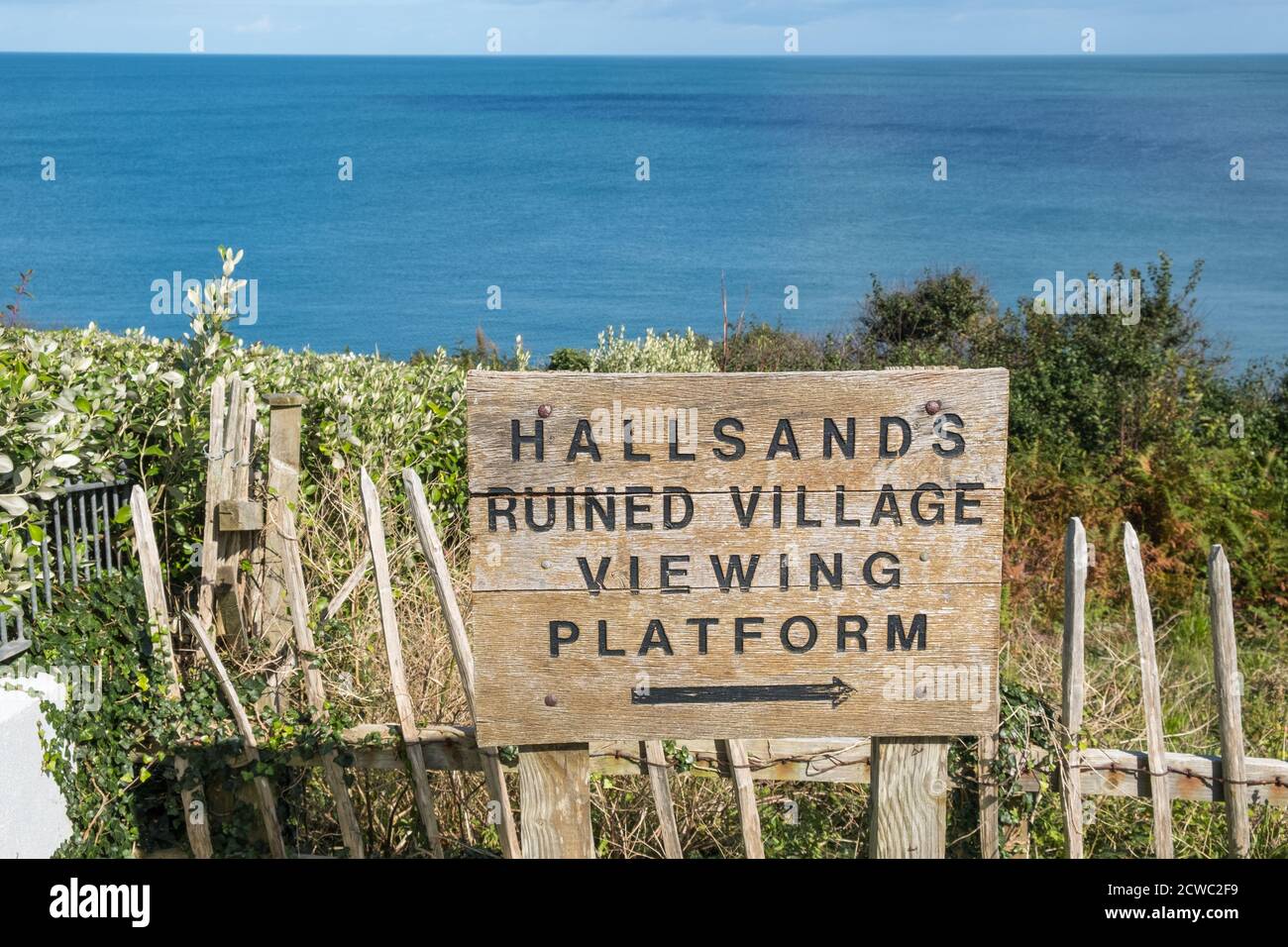 Hallsands ruined village in Start Bay on the South West Coastal Path in ...