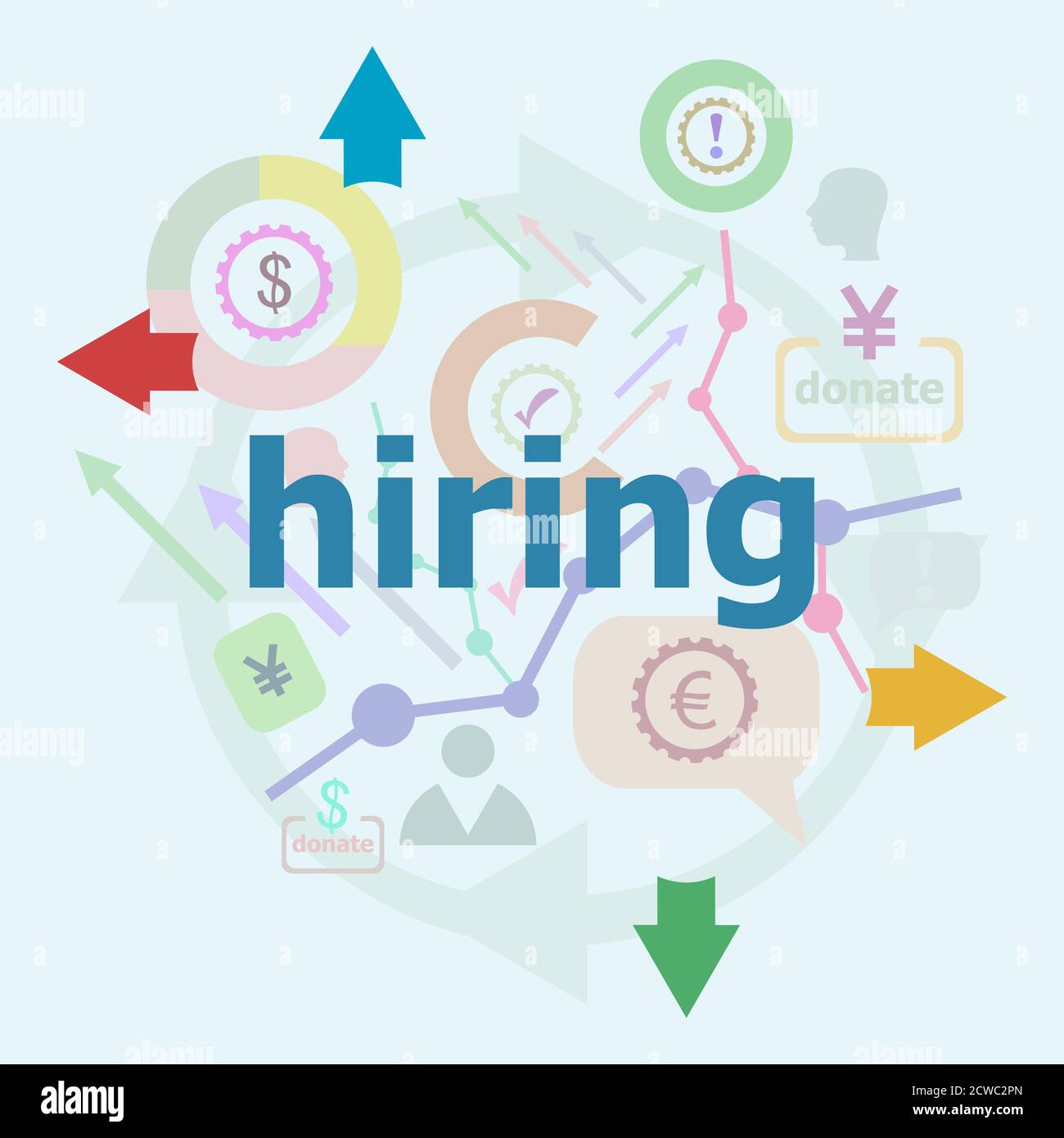 Text Hiring. Business concept. Abstract infographics options template ...