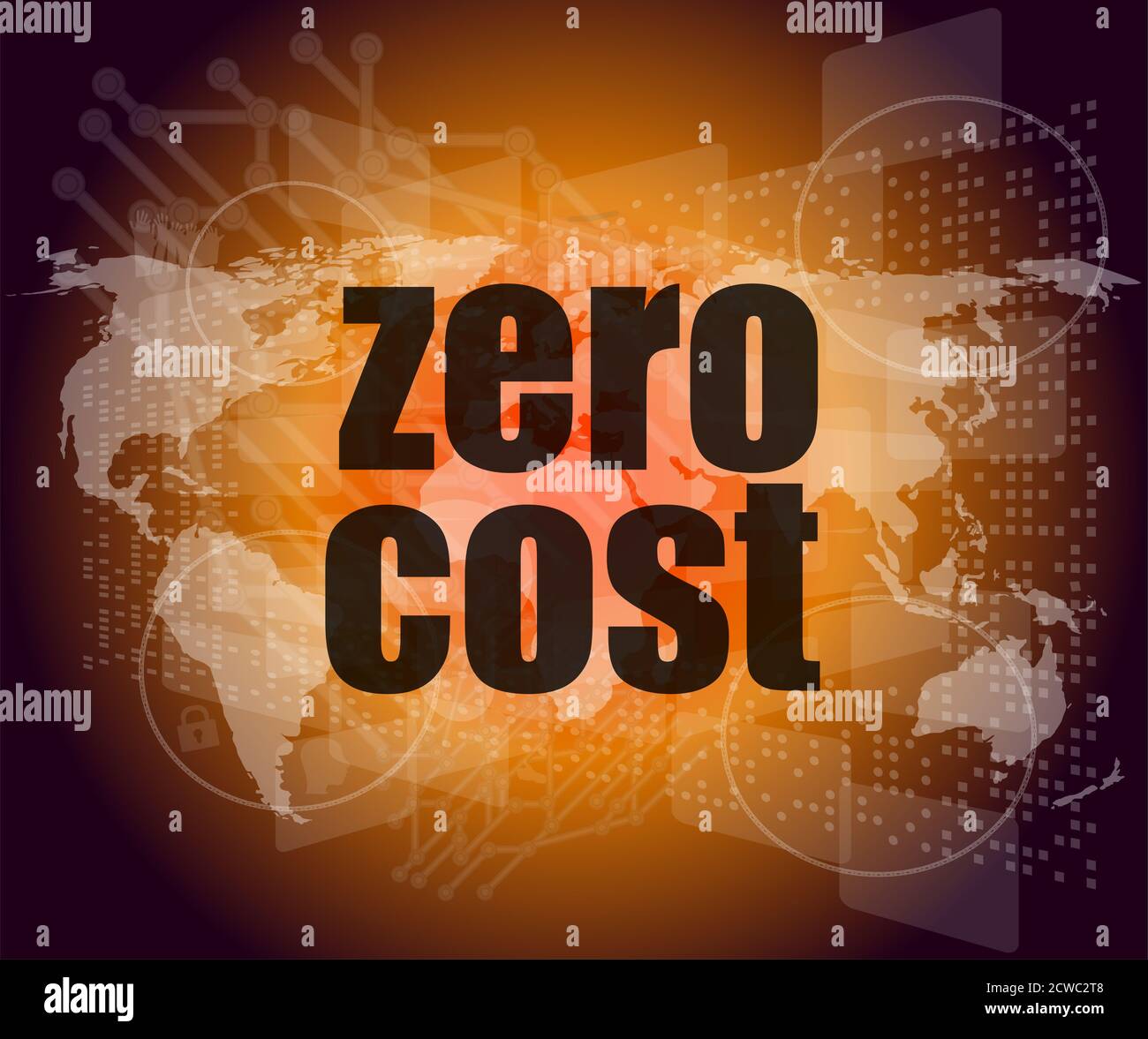 zero cost words on digital touch screen, business concept Stock Photo ...