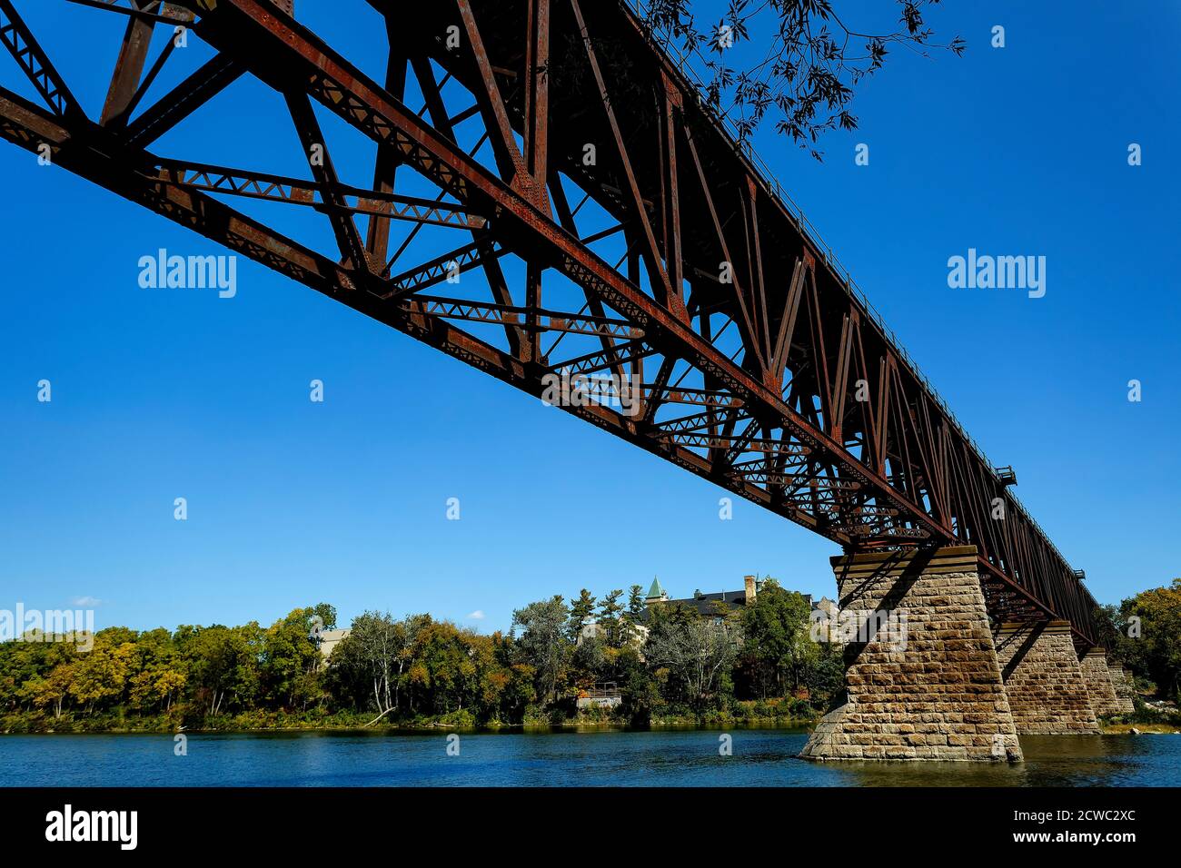 Canadian Pacific Railway Bridge crossing the Grand River. Cambridge ...