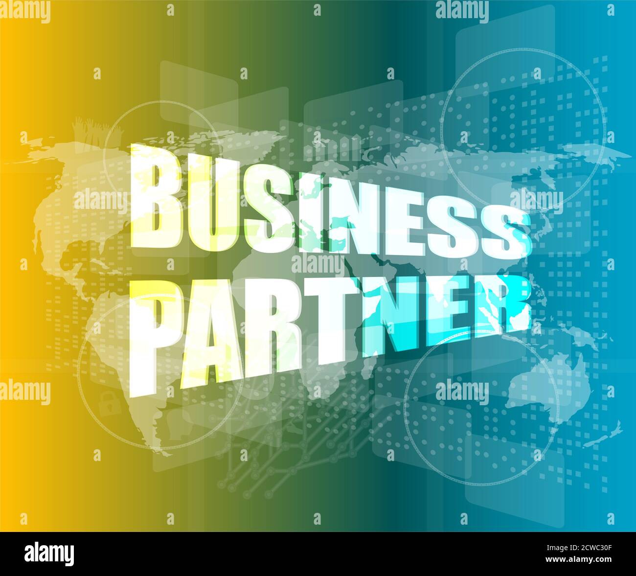 Management concept: business partner words on digital screen Stock ...