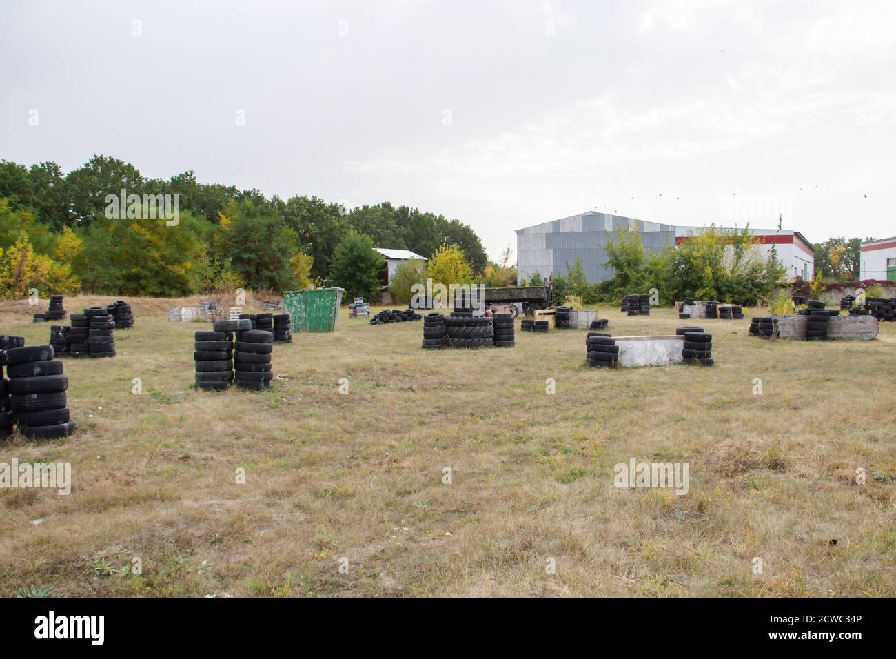 Space for playing paintball with the paint marks after fights ...