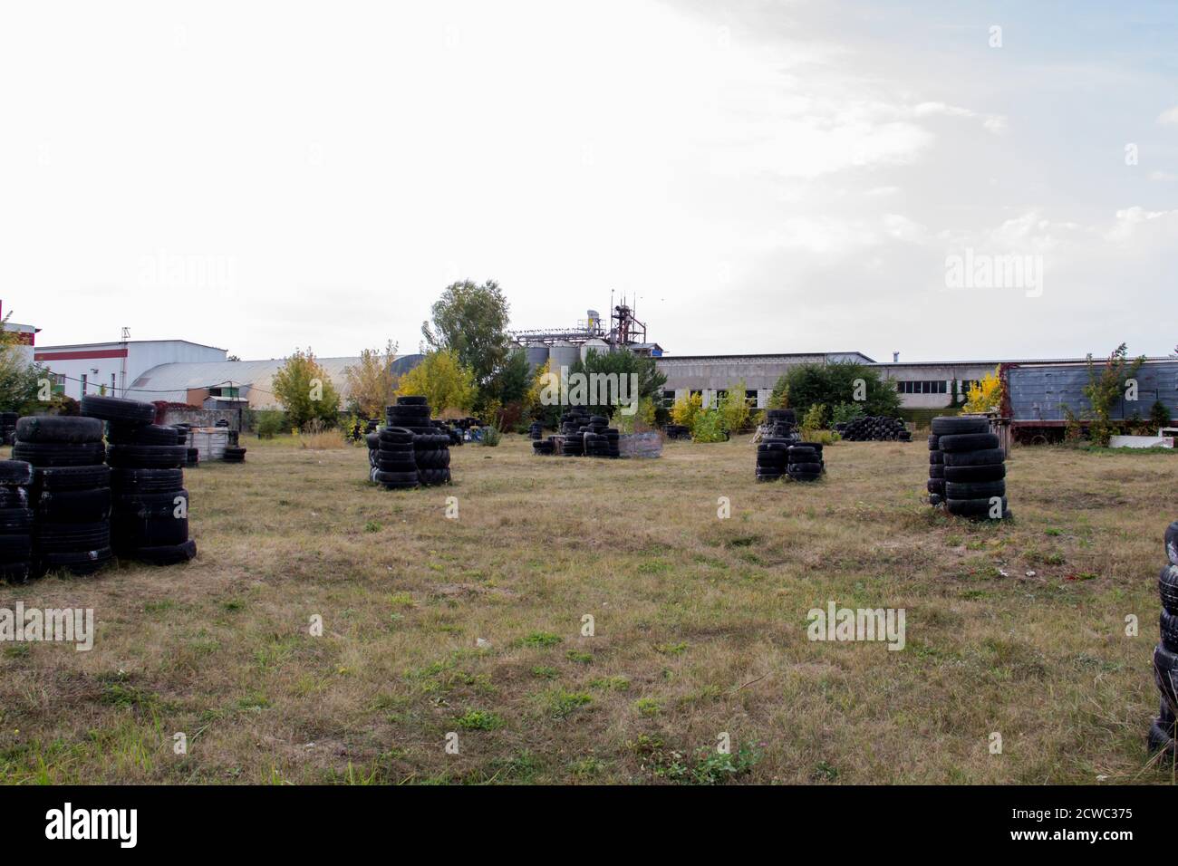 Space for playing paintball with the paint marks after fights ...
