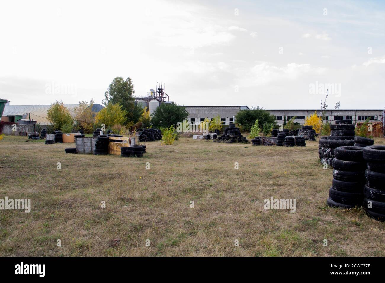 Space for playing paintball with the paint marks after fights ...