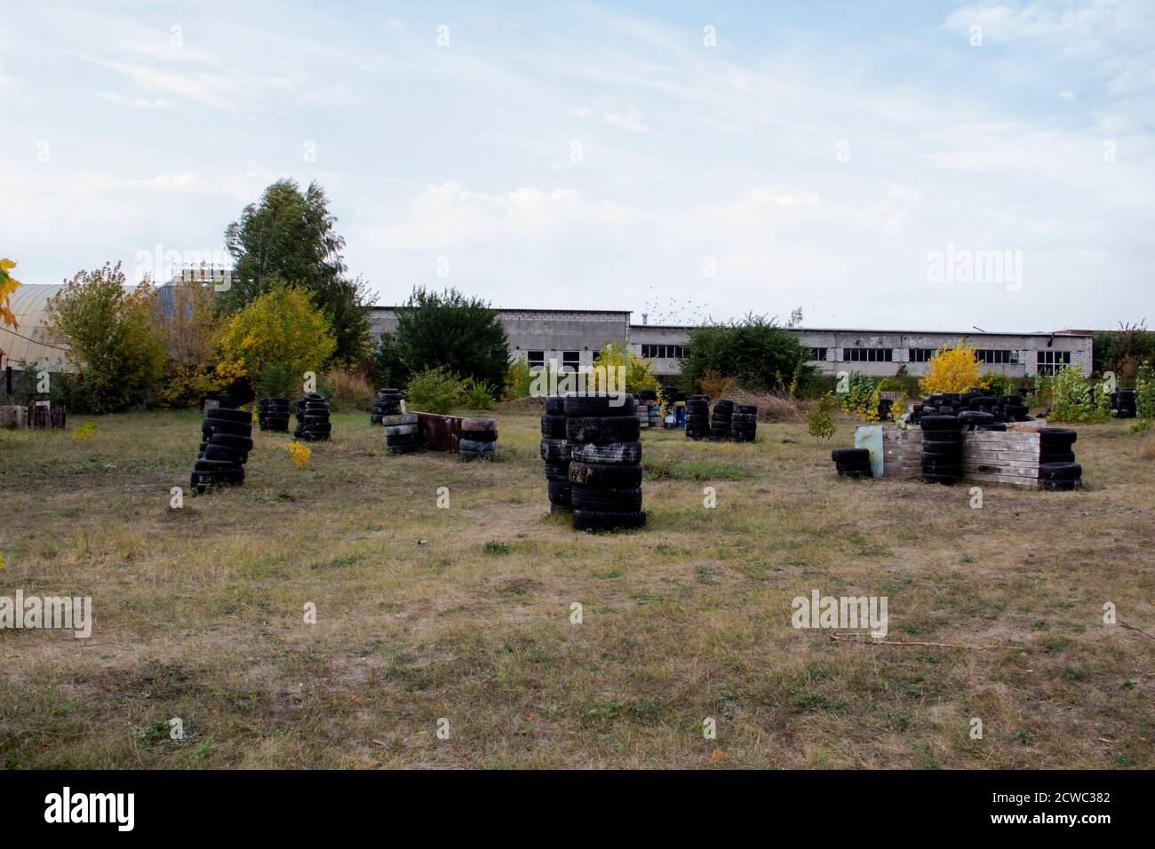 Space for playing paintball with the paint marks after fights ...