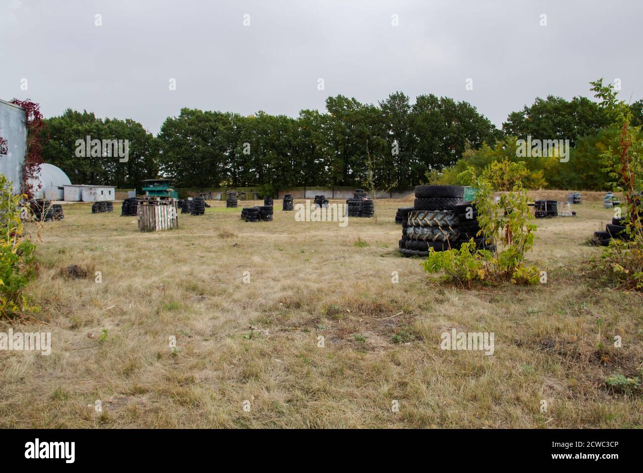 Space for playing paintball with the paint marks after fights ...