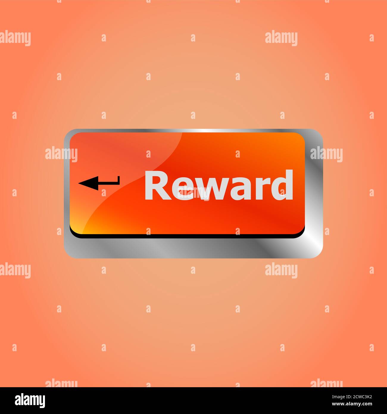 Reward word on keyboard keys showing payoff or roi Stock Photo - Alamy