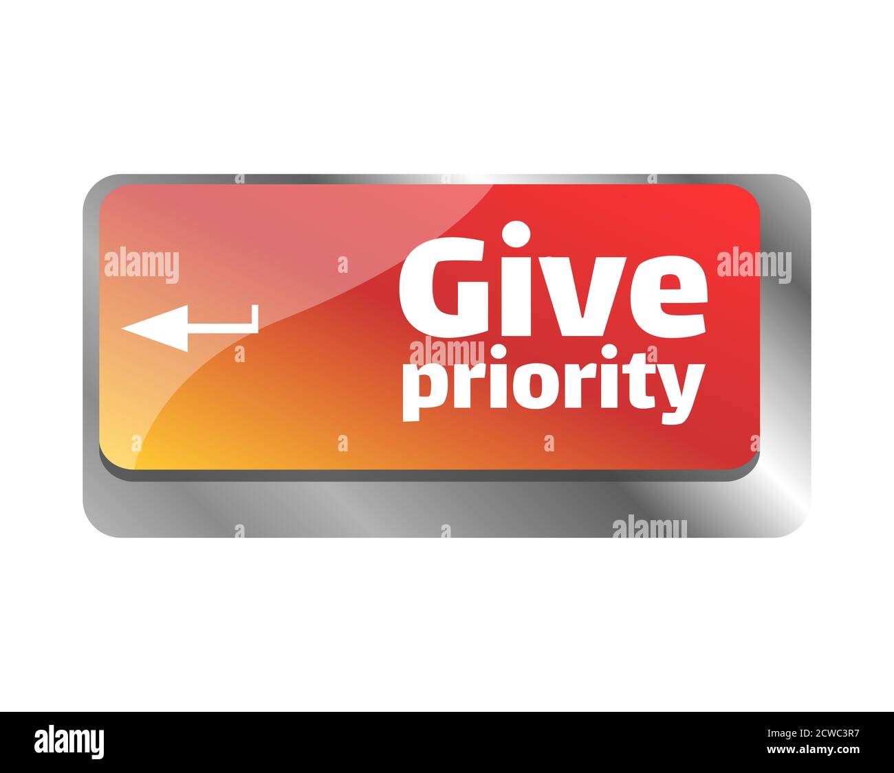 Give priority concept. Button on modern computer keyboard. Give ...