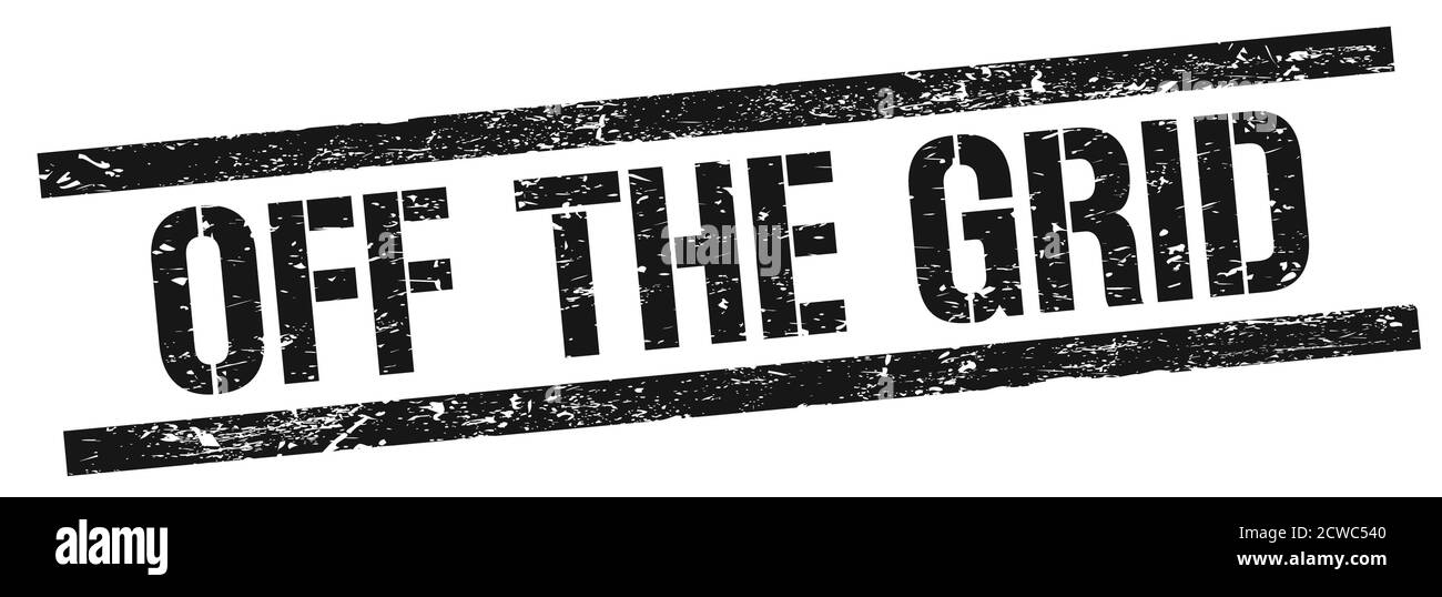 OFF THE GRID text on black grungy rectangle stamp sign Stock Photo - Alamy