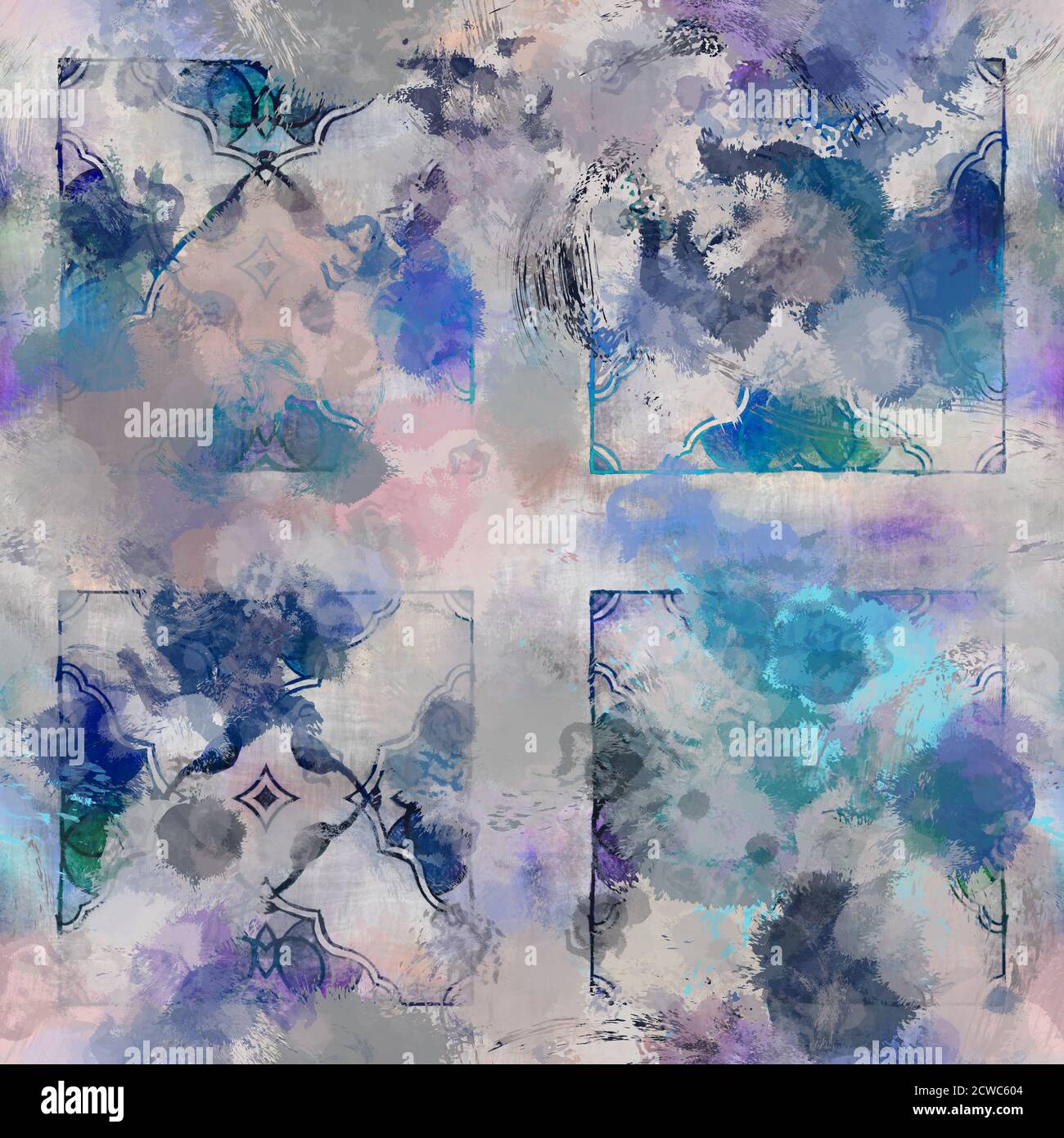 Paint splat funky splatter mess seamless pattern Stock Photo - Alamy