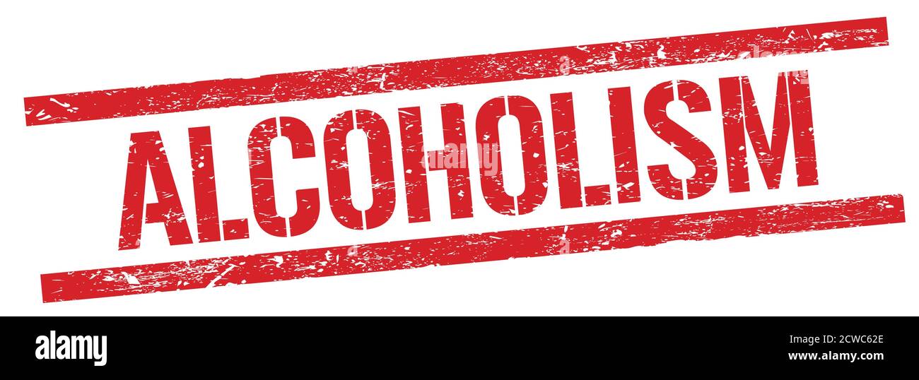 ALCOHOLISM text on red grungy rectangle stamp sign Stock Photo - Alamy