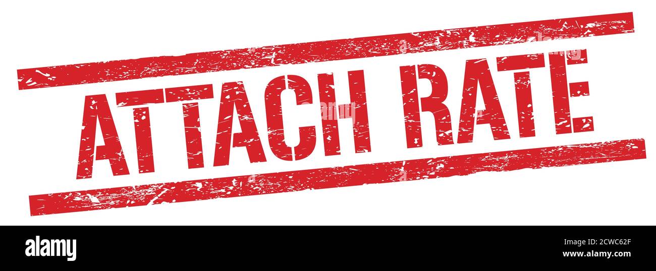 ATTACH RATE text on red grungy rectangle stamp sign Stock Photo - Alamy