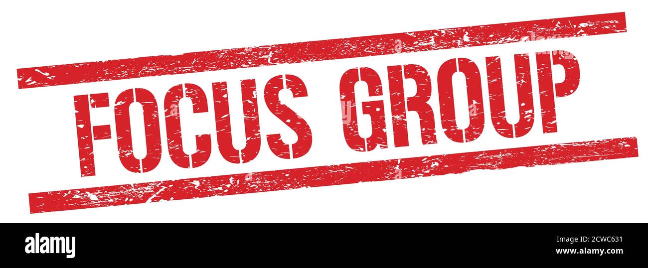 FOCUS GROUP text on red grungy rectangle stamp sign Stock Photo - Alamy