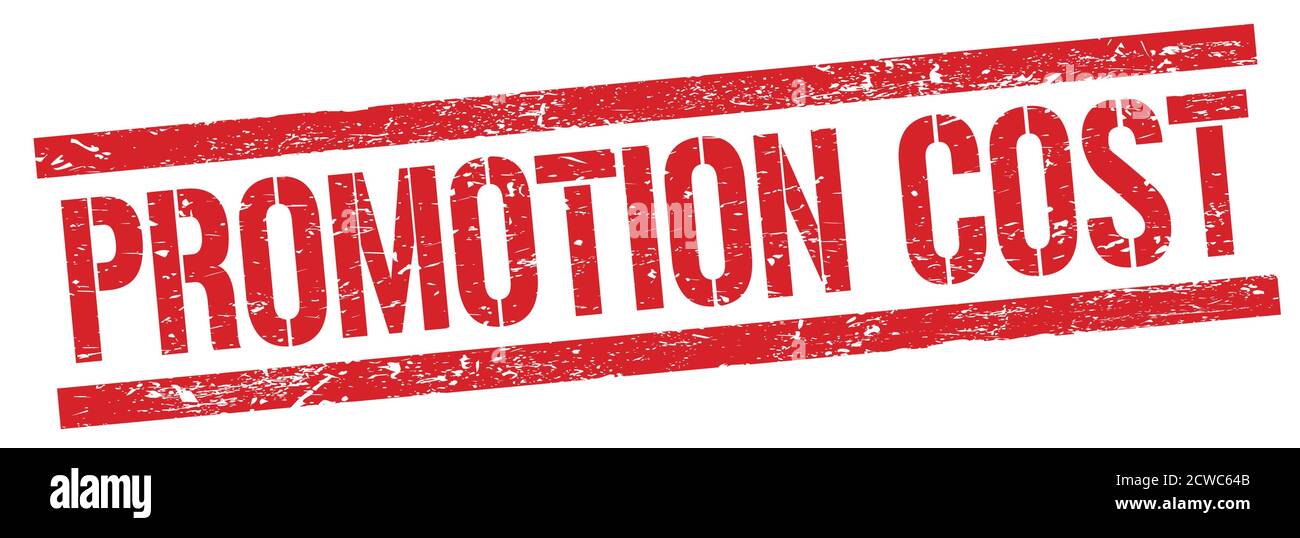PROMOTION COST text on red grungy rectangle stamp sign Stock Photo - Alamy