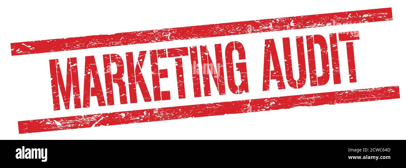 MARKETING AUDIT text on red grungy rectangle stamp sign Stock Photo - Alamy