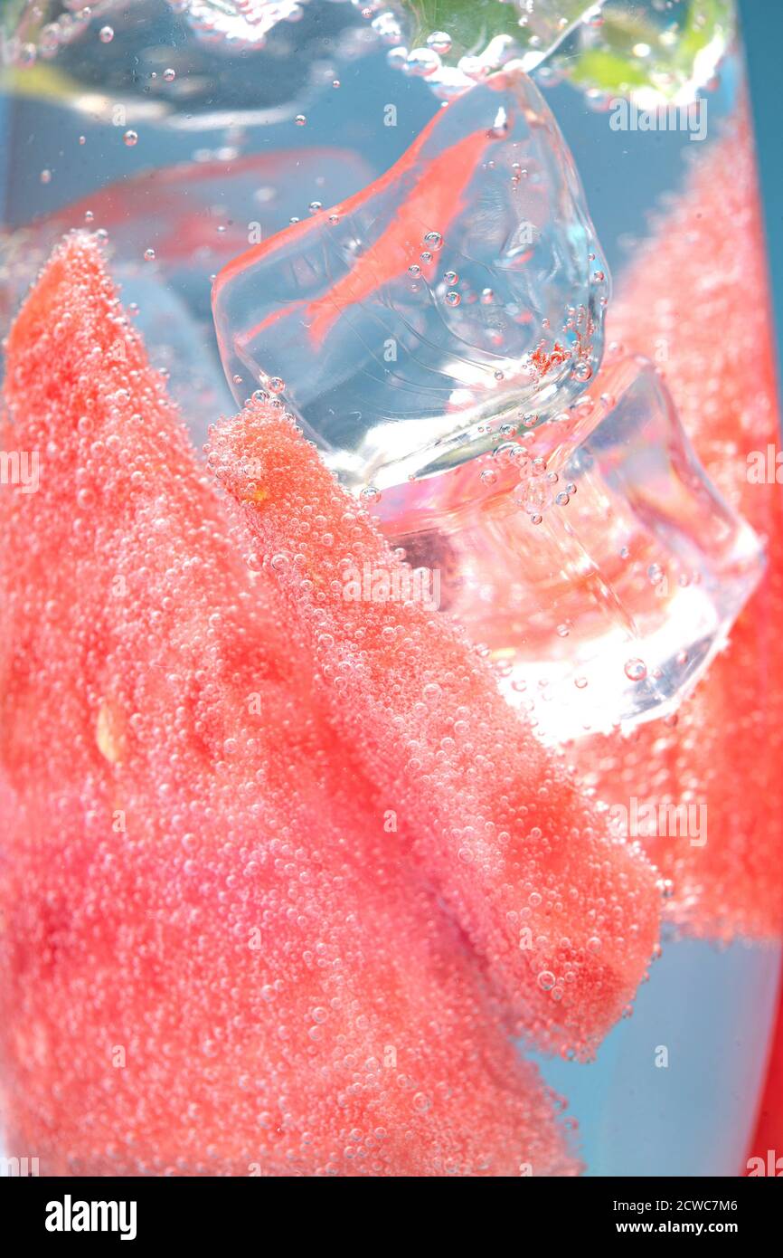 Watermelon bubble water the local features Stock Photo - Alamy