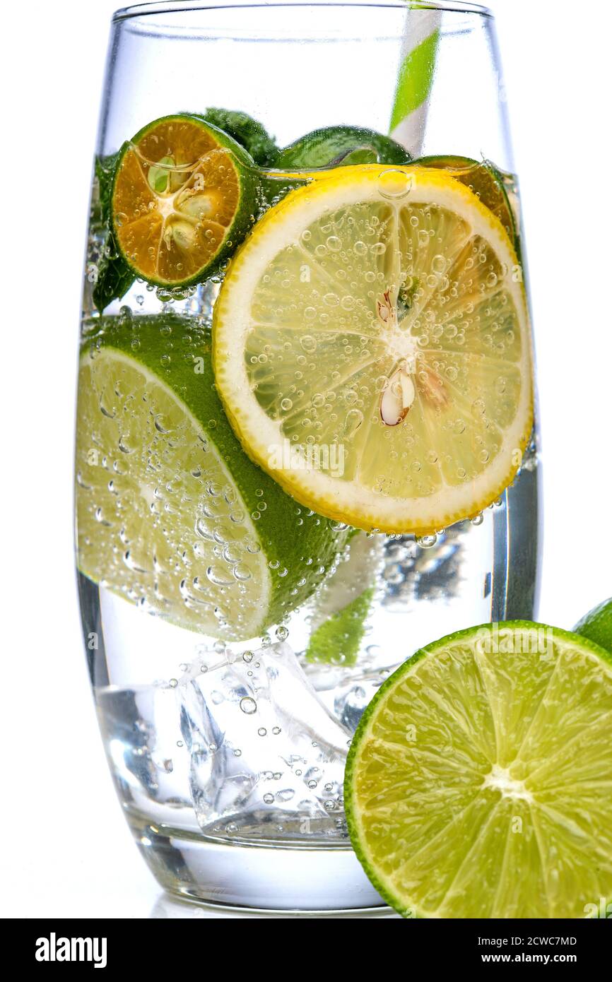 Lemon bubble water features Stock Photo - Alamy