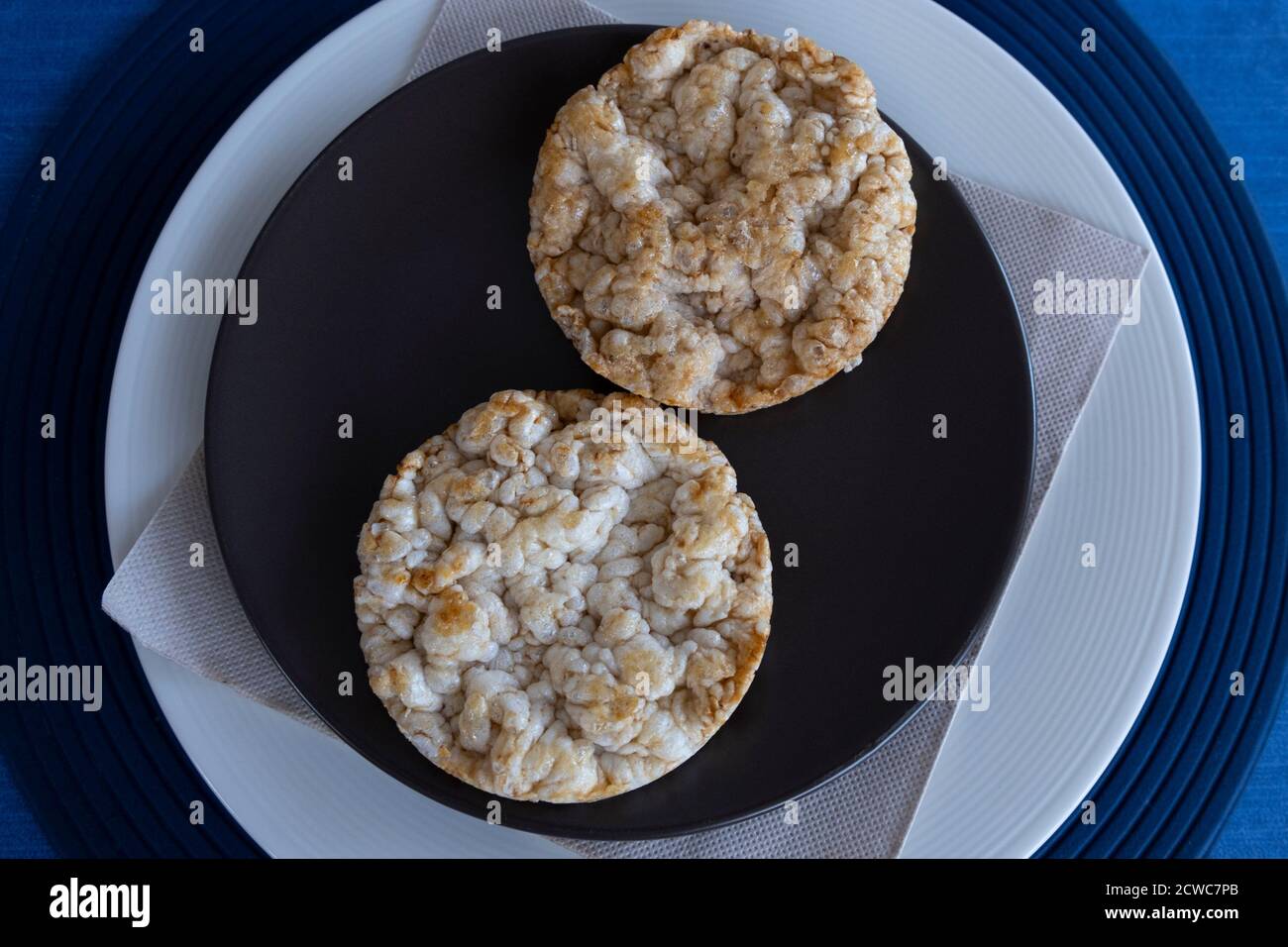 Rice cakes on the plate Stock Photo - Alamy