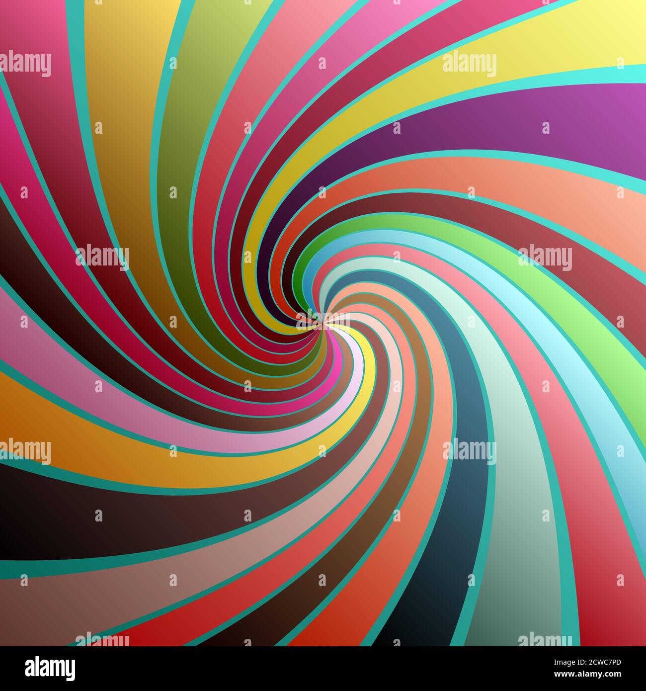 Twist, spiral, swirl, twirl element. Colored Radial rotating stripes ...