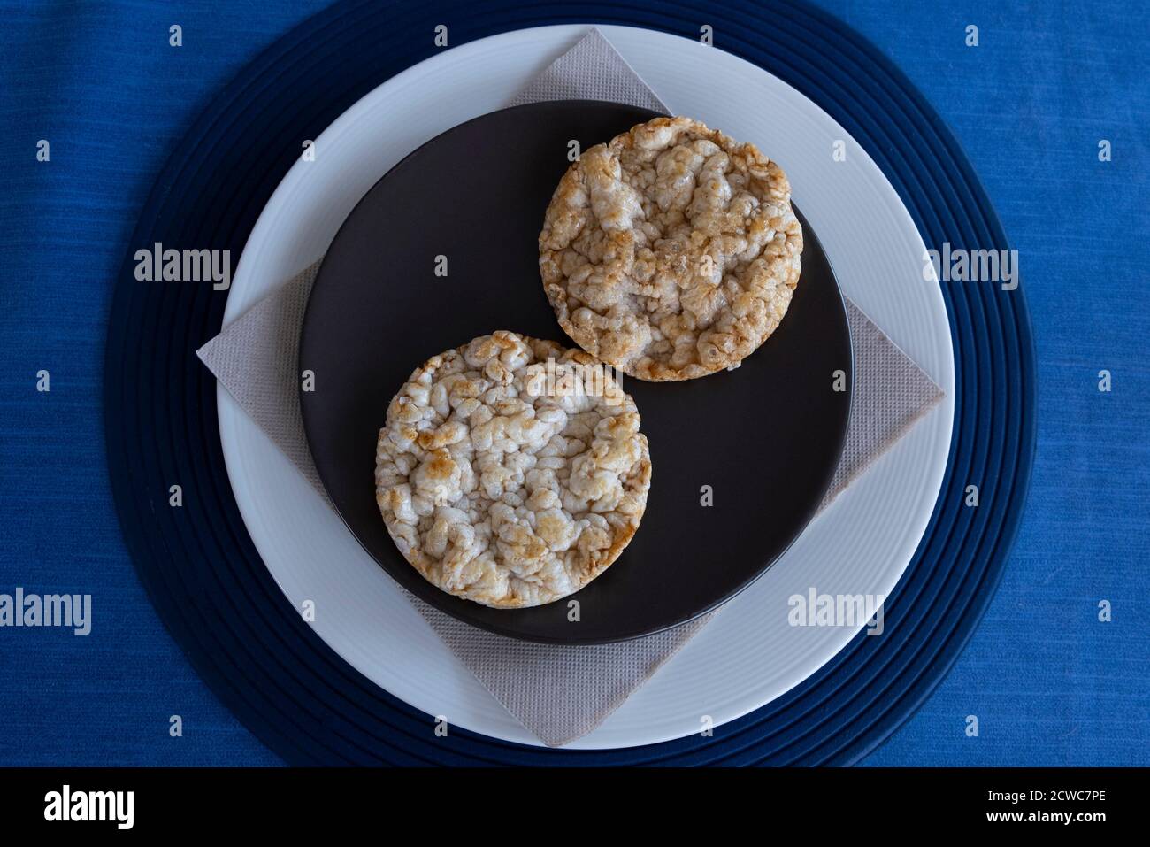 Rice cakes on the plate Stock Photo - Alamy