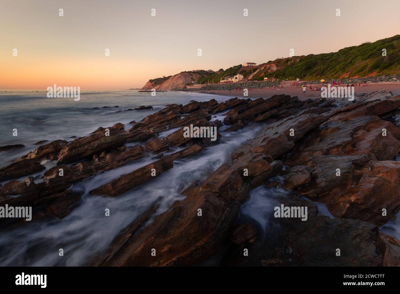 Sunset at the beach of Bidart, Basque Country Stock Photo - Alamy